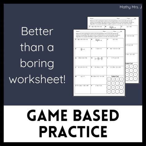 Solve Quadratic Equations By Square Root Connect 4 Practice Game Worksheet