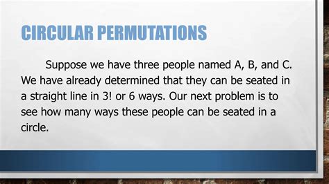 Circular Permutations And Sample Problemspptx