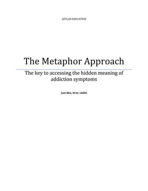 The Metaphor Approach Workbook Pdf