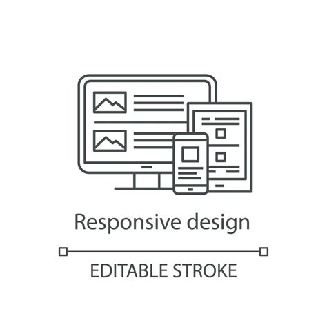Responsive Website Design Linear Icon Thin Line Illustration Web Design Site Construction