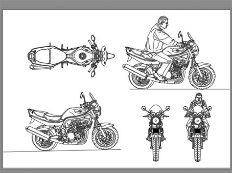 Motorbikes In Autocad Download Cad Free 463 07 Kb Bibliocad