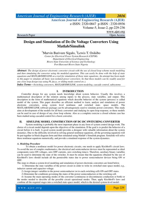 Pdf Design And Simulation Of Dc Dc Voltage Converters Using Matlab