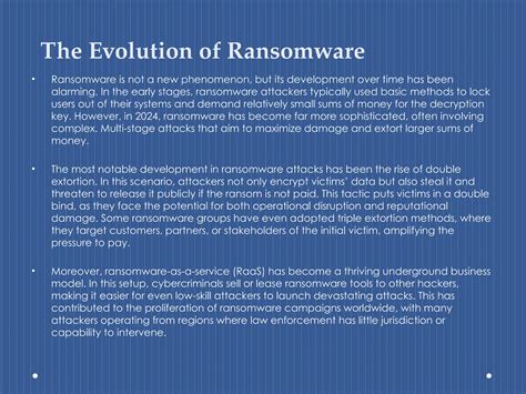 Ransomware Threats In 2024 An Escalating Cybersecurity Crisis Pptx Information And Network