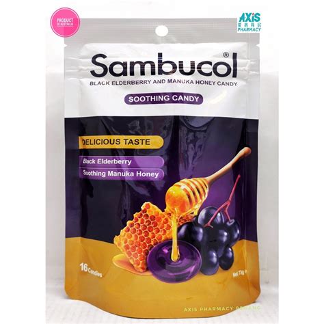 Sambucol Black Elderberry And Manuka Honey Candy 16s Candies {73g} Exp 26 10 2024 Shopee