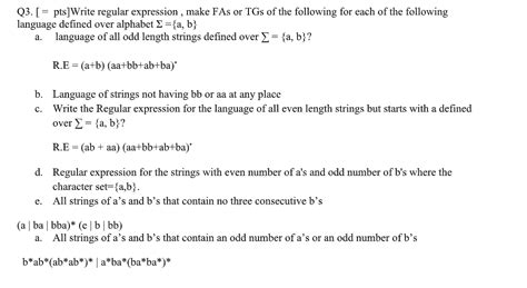 Solved Q3 Pts Write Regular Expression Make Fas Or Tgs