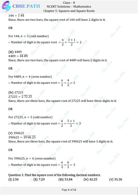 Ncert Solutions For Class 8 Maths Exercise 5 4 Squares And Square Roots Cbse Path