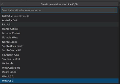 Creation Failed With Error That Size Isn T Available In Region Issue Microsoft Vscode