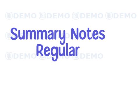 Summary Notes Regular Font Free [download Now]