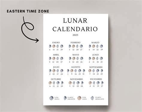 Lunar Calendario 2025 Español Calendario De Fases Lunares Printable