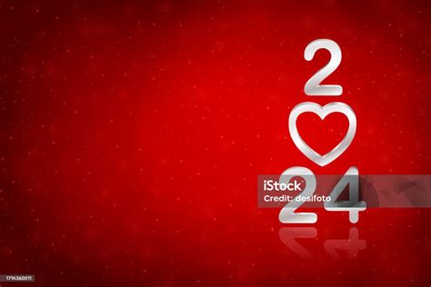 실버 화이트 컬러 3d 또는 3차원 텍스트 2024 짙은 빨간색 적갈색 수평 새해 복 많이 받으세요 또는 크리스마스 축제 빛나는 반짝이는 배경 인사말 카드 포스터 및 배너에