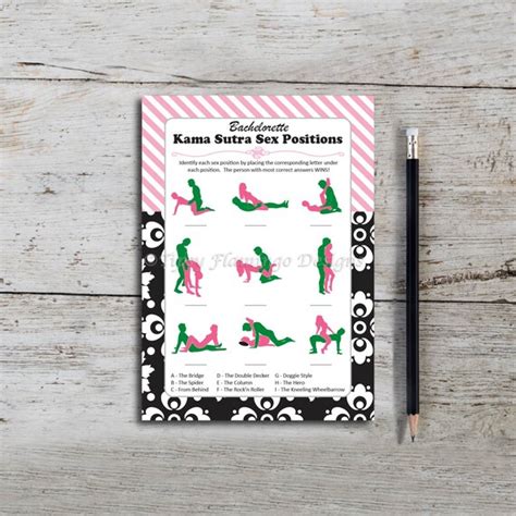 Guess The Sex Positions UNIQUE Bachelorette Party Game Etsy