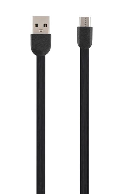 Premium Photo Cable With Usb And Micro Usb Connector On White Background