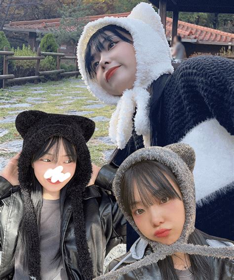 당일출고시즌특가💕 소프트 뽀글이 곰돌이 귀도리 털 모자 바라클라바 에이블리