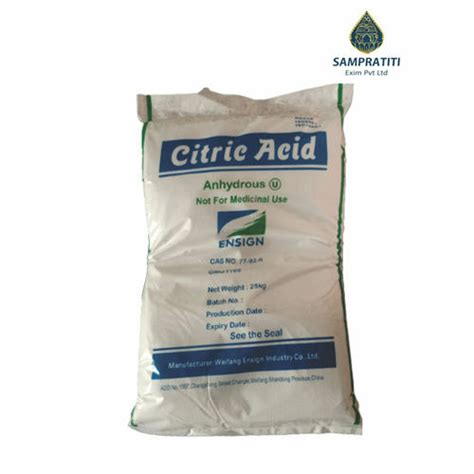 Citric Acid Anhydrous Application Food At Best Price In Ahmedabad Sampratiti Exim Pvt Ltd