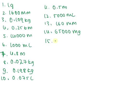 solved a convert each of the following measurements or final