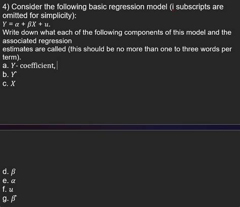 solved consider the following basic regression model i