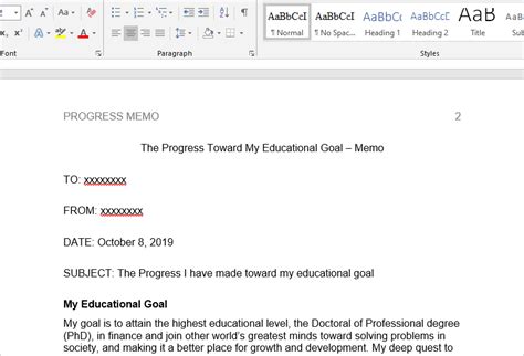 Write A Memo About The Progress Toward My Educational Goal Essay Counter