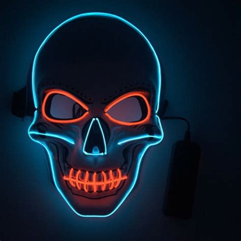 Stardget Led Scary Skull Halloween Mask Costume Cosplay El Wire Light
