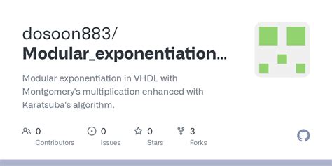 Github Dosoon Modular Exponentiation In Vhdl Modular Exponentiation In Vhdl With