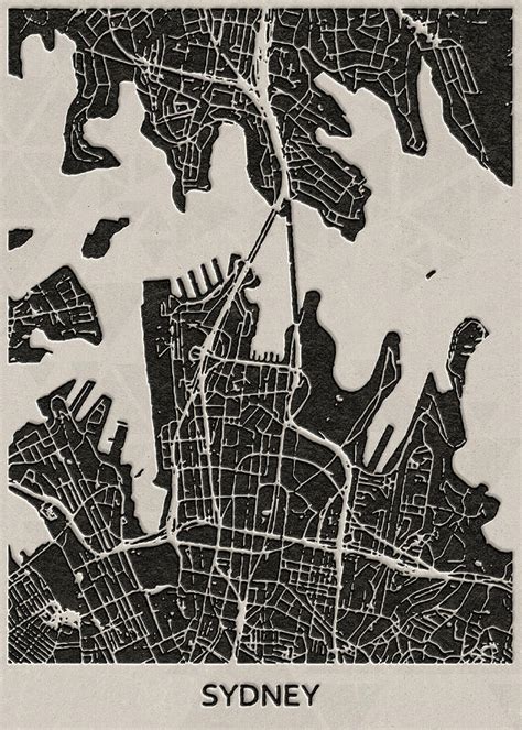 Watercolor Sydney Map Print Watercolor Art Print Sydney Street Map