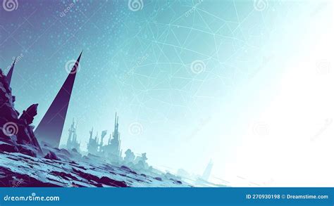 Cityscape Polygon Effect Background With Rock Texture Stock