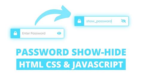 Password Show Hide Button With Html Css And Javascript Youtube