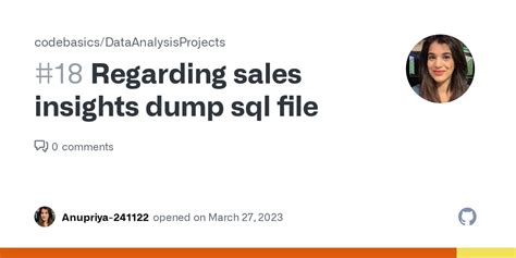 Regarding Sales Insights Dump Sql File Issue Codebasics DataAnalysisProjects GitHub