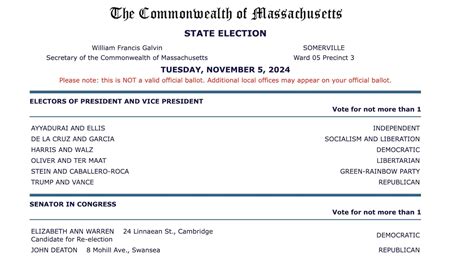 Election Day 2024 Get Sample Ballots For Every Mass Voting Precinct