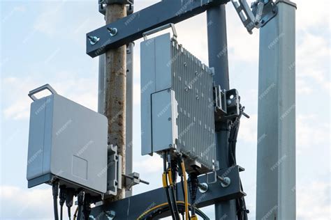 Premium Photo Fifthgeneration Base Stations Closeup A Large Number Of Wires Coming Out Of The