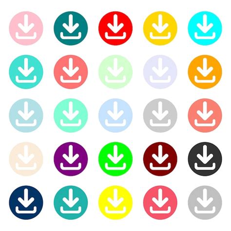 Premium Vector Download Icon Upload Button Load Symbol Round Colourful 11 Buttons Vector