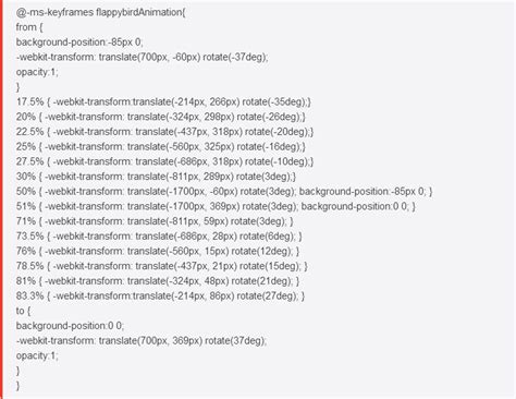 flappy bird bay khắp trang web với css3
