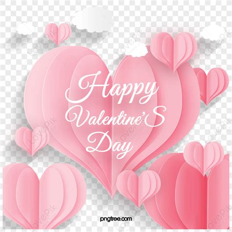 발렌타인데이 하트 일러스트 페이퍼패션분홍하얀 Png 일러스트 무료 다운로드 Lovepik