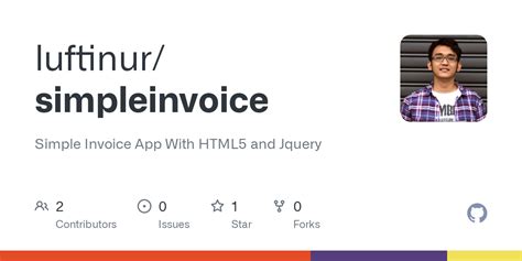 Github Luftinur Simpleinvoice Simple Invoice App With Html And Jquery