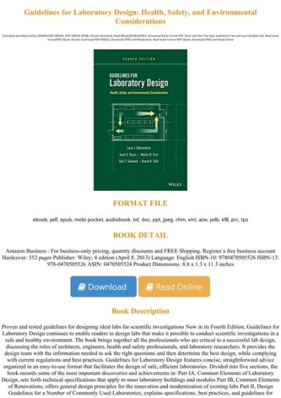 Best PDF Guidelines For Laboratory Design Health Safety And Environmental Considerations