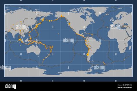 Shape Of The Juan De Fuca Tectonic Plate On The Solid Contour Map In The Patterson Cylindrical