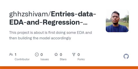 github ghhzshivam entries data eda and regression model building
