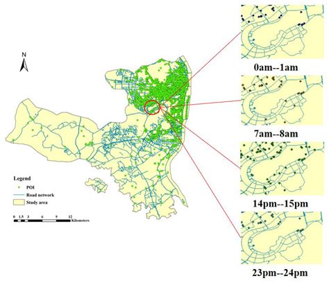 The Mobility Context Layers In Different Time Of A Day In Yuelu