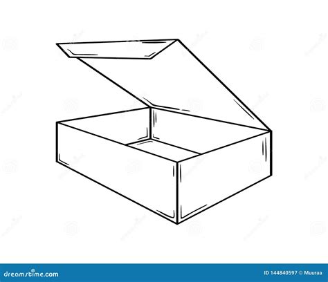 Small Open Box Sketch Stock Illustration Illustration Of Pack 144840597