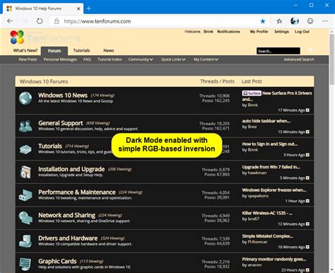Enable Or Disable Dark Mode For Websites In Microsoft Edge Chromium Tutorials