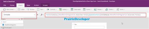 microsoft powerapps updating a data card from a button