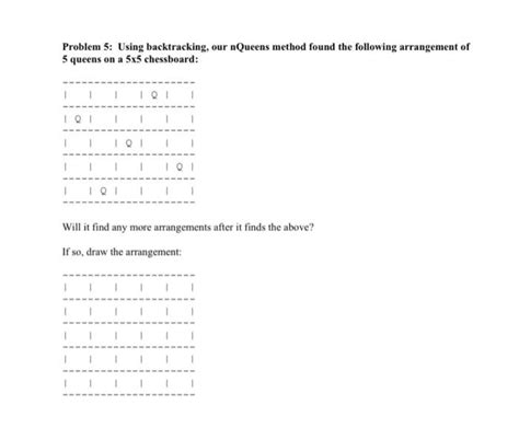 solved problem 5 using backtracking our nqueens method