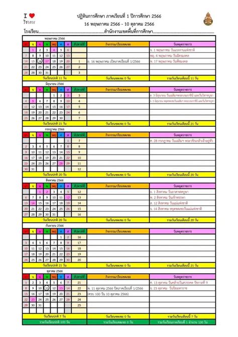 แจกฟรี ปฏิทินการศึกษา ปฏิทินนับวันเรียน ปีการศึกษา 2566 ภาคเรียนที่ 1 2 ครูอาชีพดอทคอม มาก