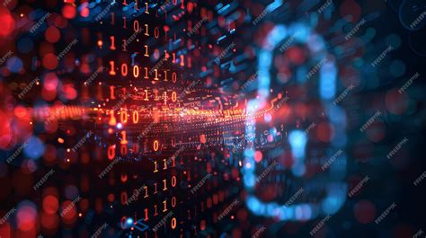 Cybersecurity Binary Code Digital Lock Premium Ai Generated Image