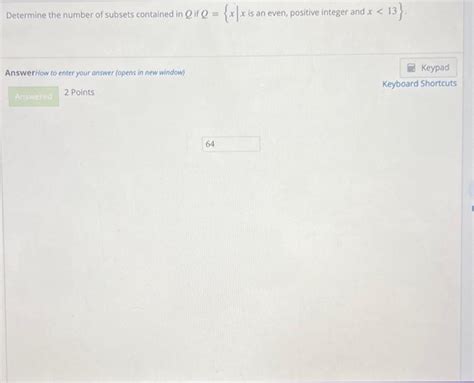 solved determine the number of subsets contained in q if