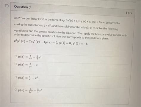 Solved Question An Nth Order Linear ODE With Constant Chegg