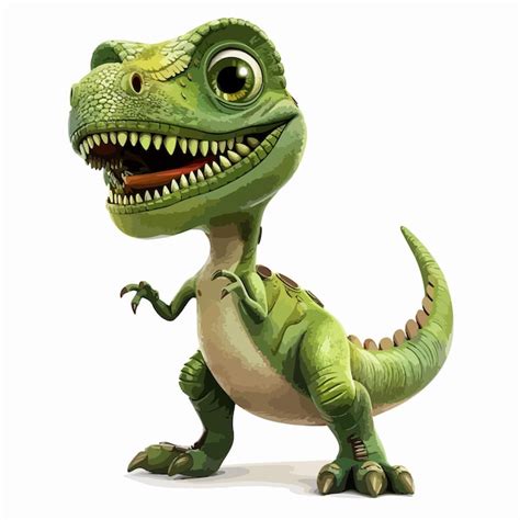 Cute And Playful Dinosaur Clipart Isolated On White Background