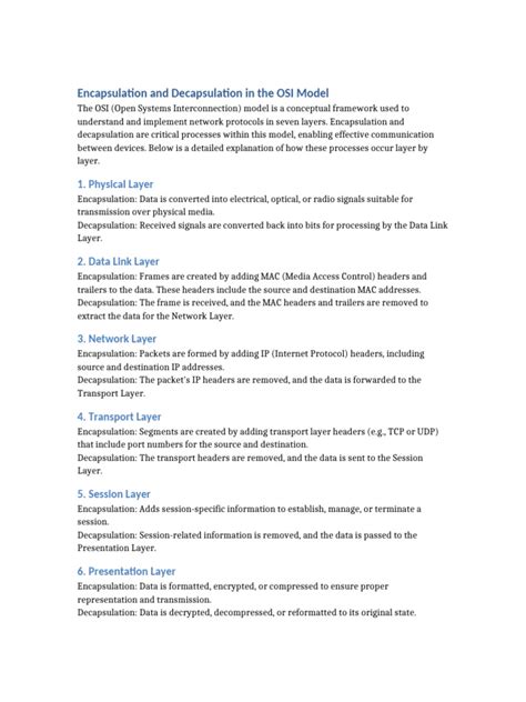 Encapsulation And Decapsulation Osi Model Pdf