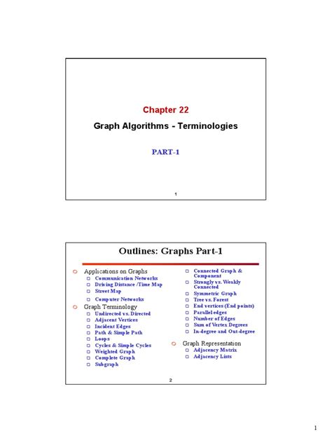 Graph Algorithms Terminologies Outlines Graphs Part 1 Pdf