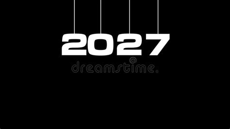2027 Numbers Hanging On Strings With Black Background Stock Video