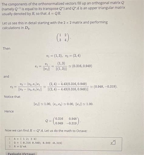 Solved 5 Repeat The Calculations For The Qr Decomposition
